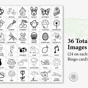 Easter Bingo Cards: Printable Bingo Cards, Black and White, 50 Cards ...