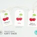 Cherry Gift Tags Printable Gift Tag Editable Corjl Favor - Etsy