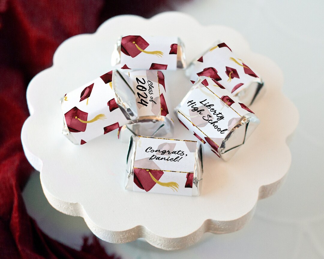Burgundy Graduation Nugget Wrappers - Printable/fillable PDF Download ...
