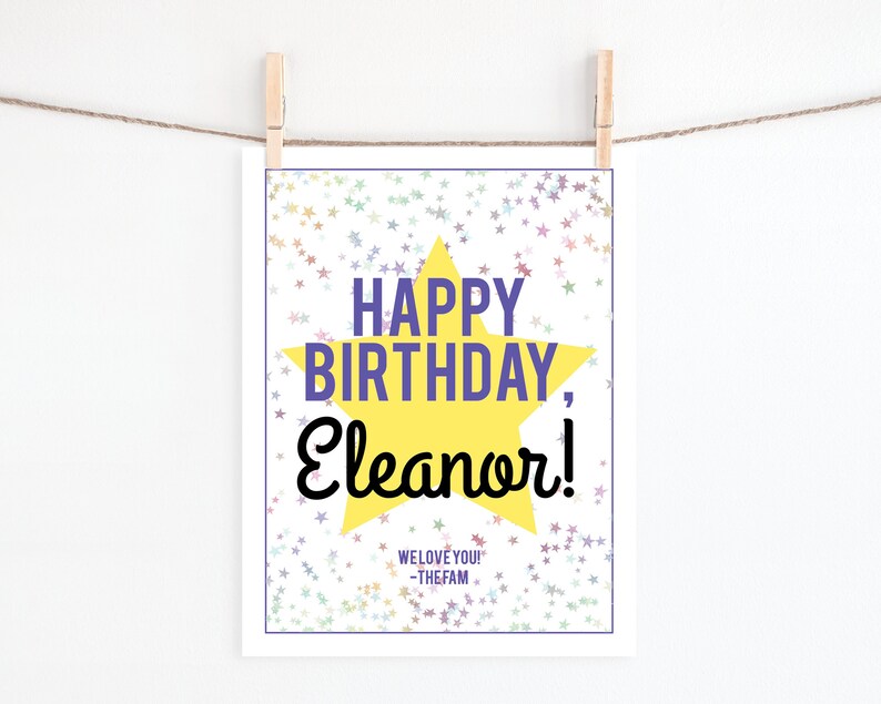 Editable Birthday Sign Editable Corjl 8.5x11 Inch Custom - Etsy