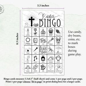 Easter Bingo Cards: 50 Printable Bingo Cards, Christian Easter, Church ...