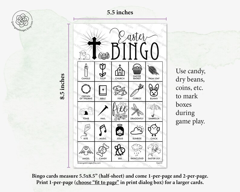 Easter Bingo Cards: 50 Printable Bingo Cards Christian | Etsy