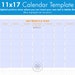 11x17 Editable Calendar Templates Landscape Calendars, Set of Different ...