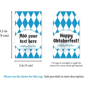 Oktoberfest Gift Tag - Printable Gift Tag, Favor Tag, Hang Tag, Edit in ...