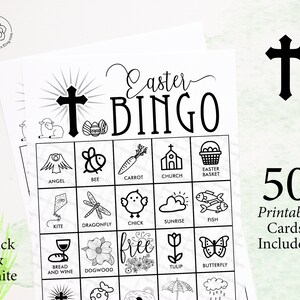 Easter Bingo Cards: 50 Printable Bingo Cards, Christian Easter, Church ...