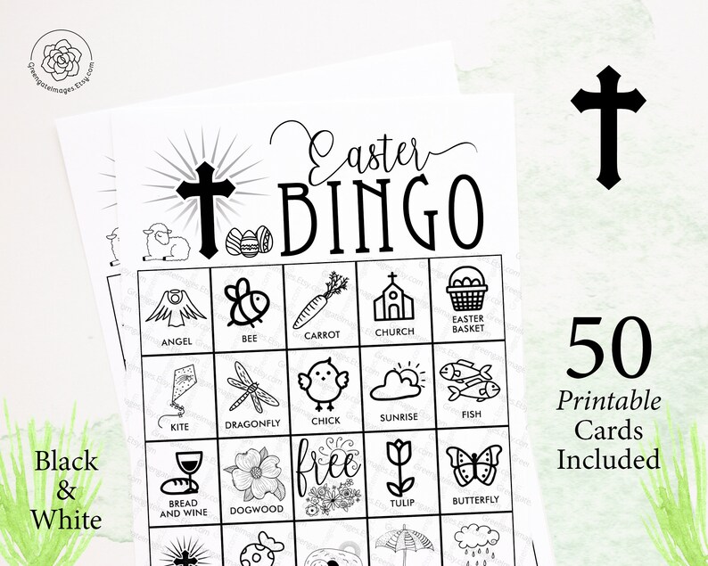 Easter Bingo Cards: 50 Printable Bingo Cards Christian | Etsy