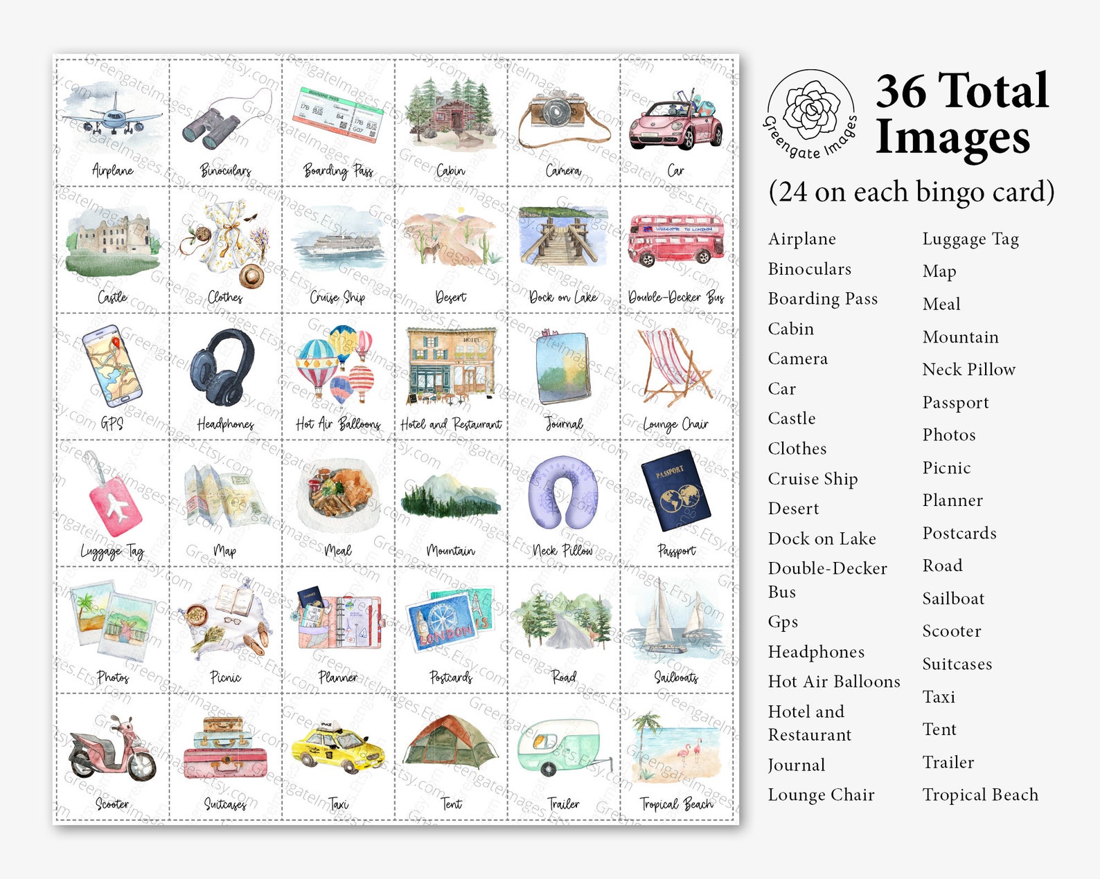 Travel Bingo: PRINTABLE 50 Cards Bingo Pdf Party Ideas - Etsy