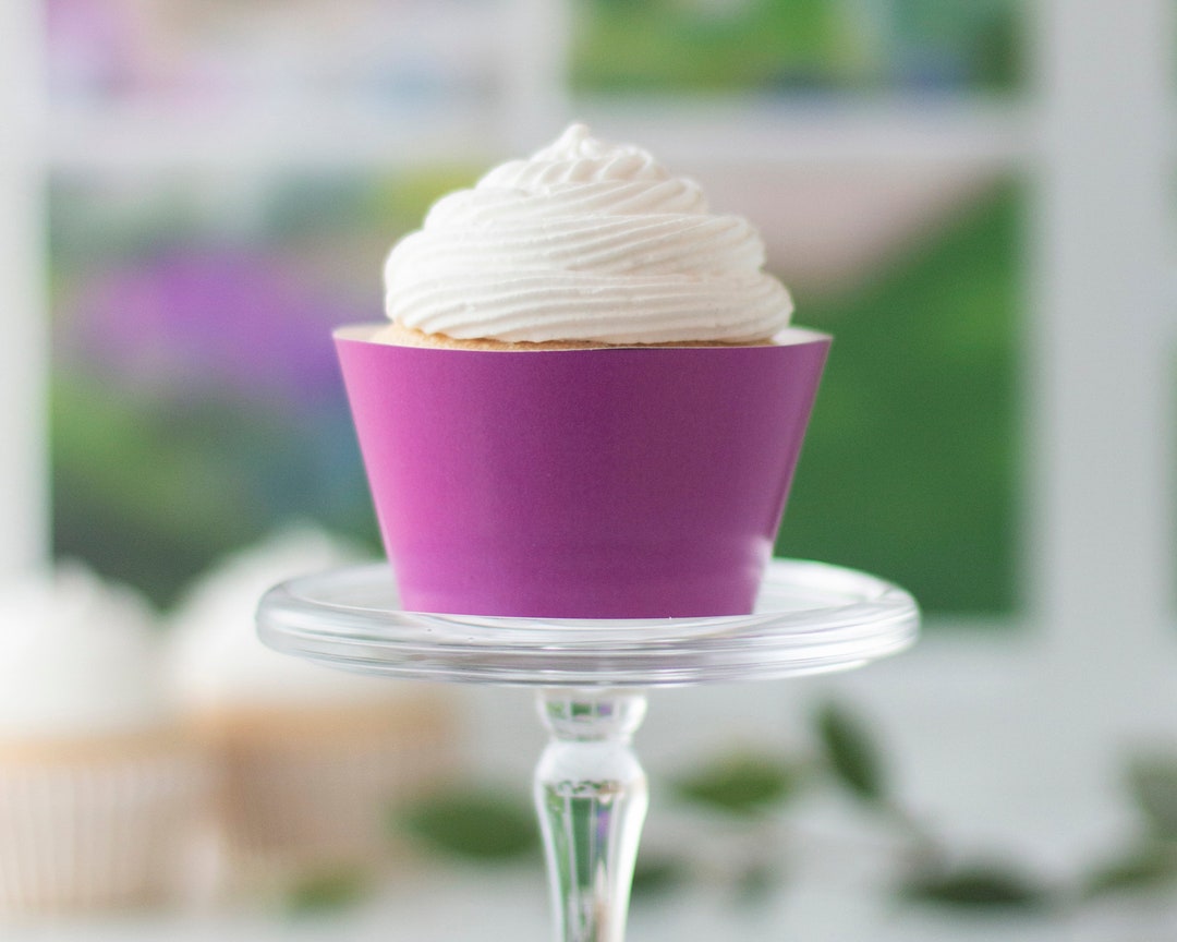 Magenta Cupcake Wrapper - PRINTABLE Digital Download PDF. Bold Violet ...