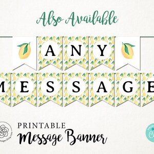 Lemon Bunting Printable - Lemon Party Decor, Printable Banner, Yellow ...
