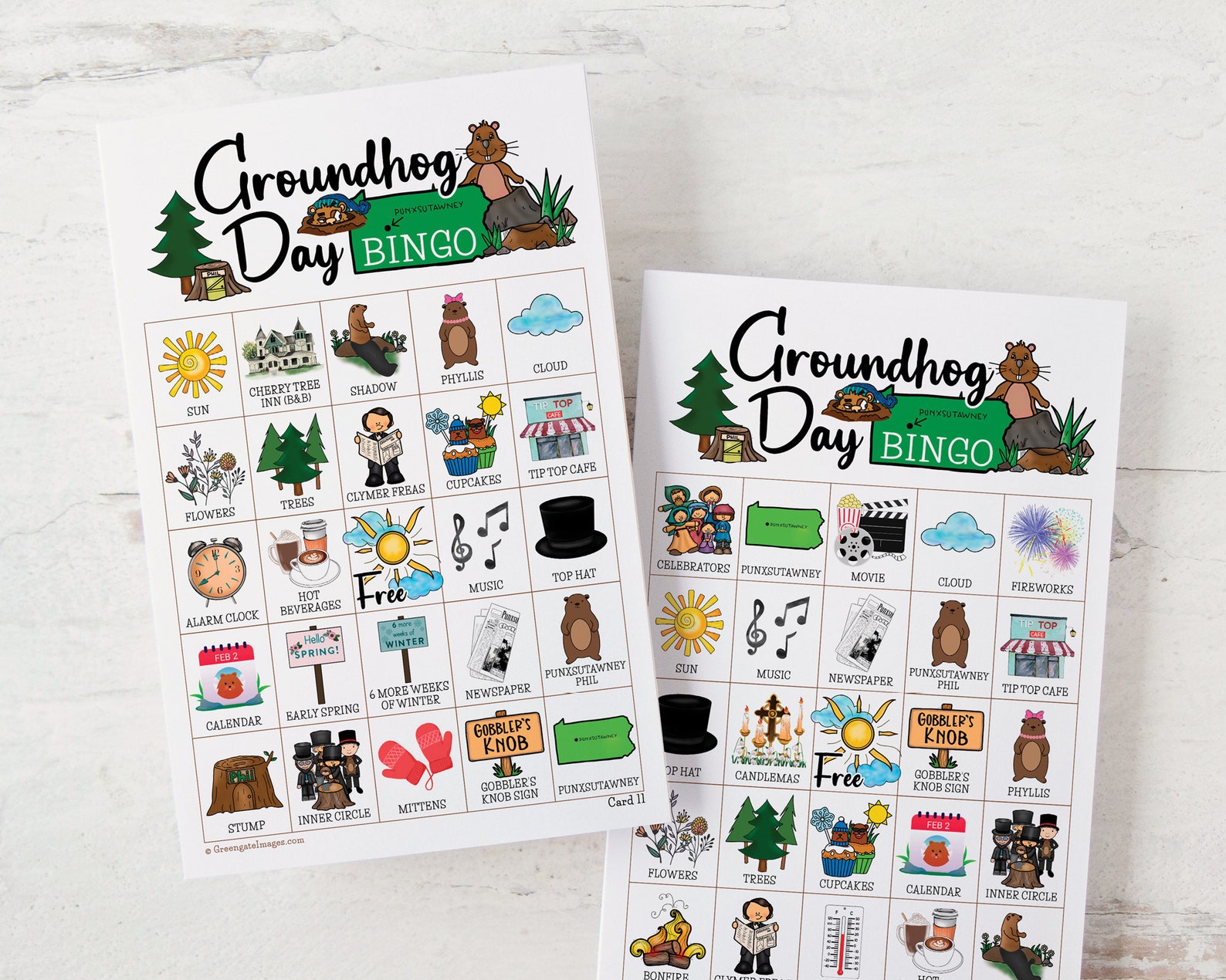 Groundhog Day Bingo - 50 PRINTABLE Unique Cards. Instant Digital ...