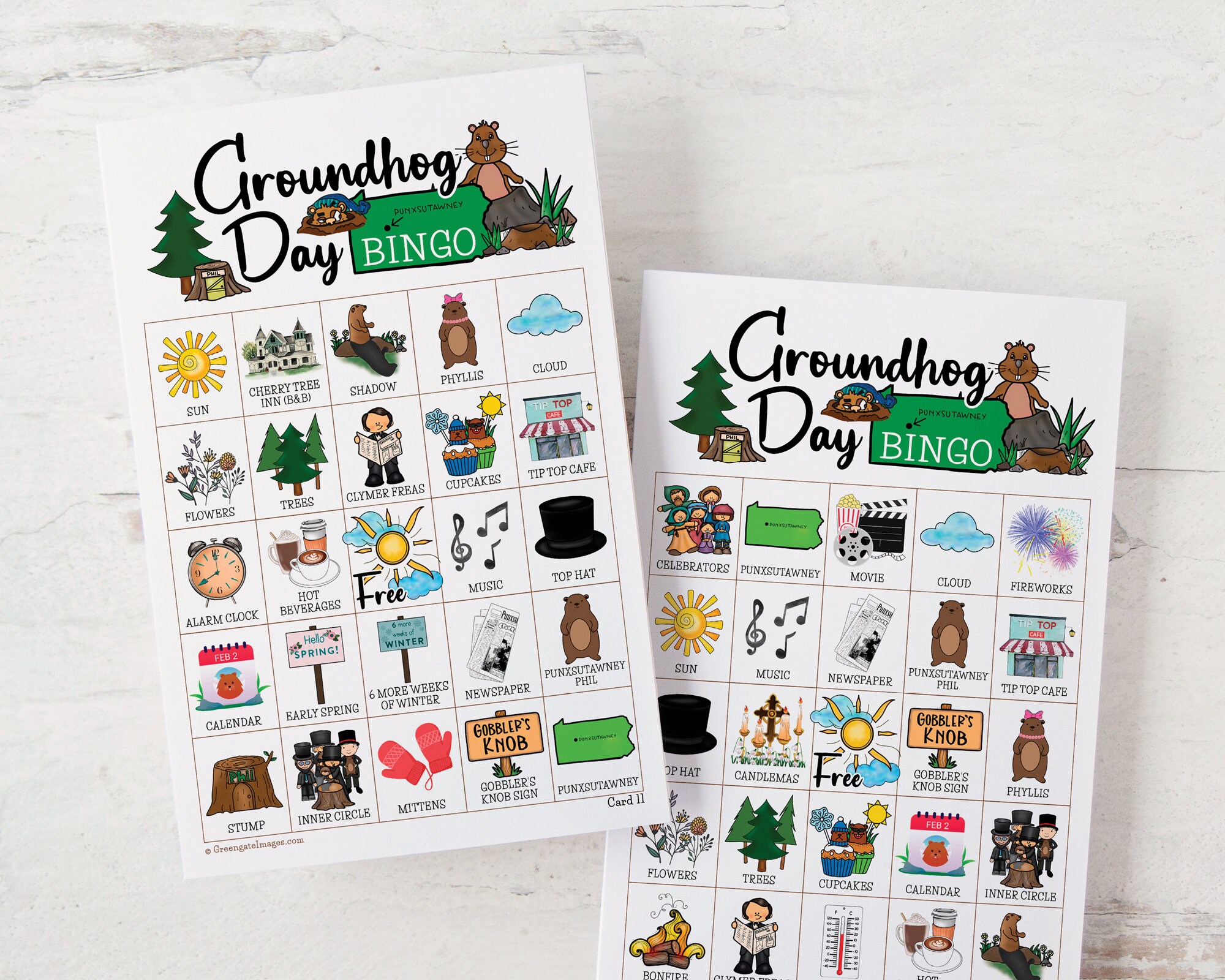Groundhog Day Bingo - 50 PRINTABLE Unique Cards. Instant Digital ...