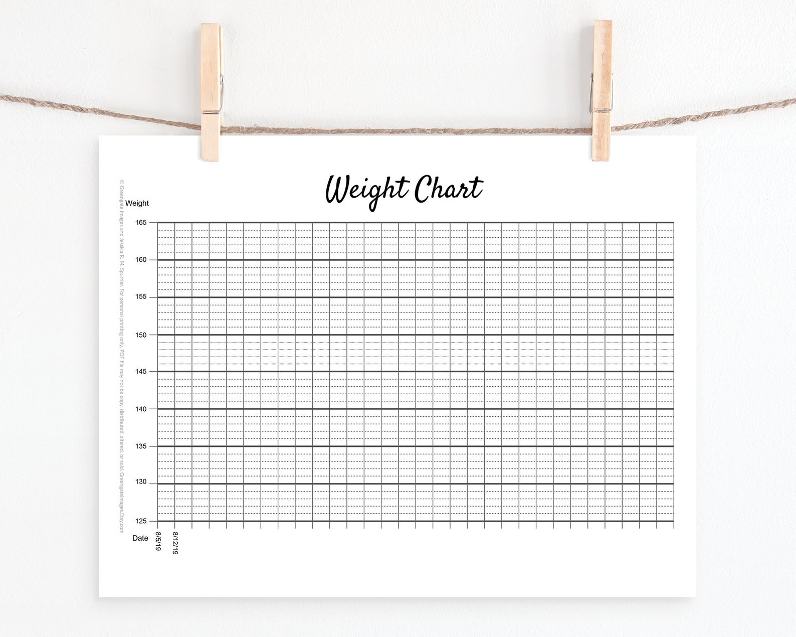 Weight Tracker Graphing Chart, Editable Pdf, Fitness Tracking, Progress ...