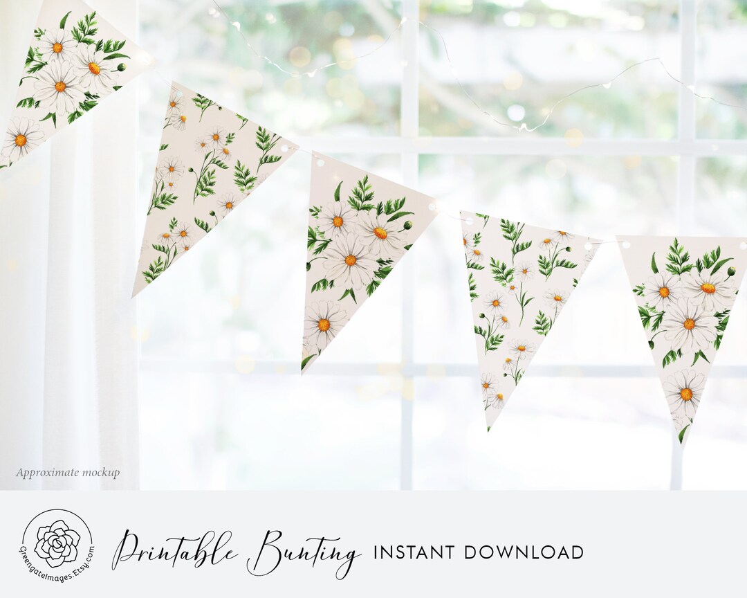 Daisy Bunting - PRINTABLE Banner Flags Instant Digital Download, April ...
