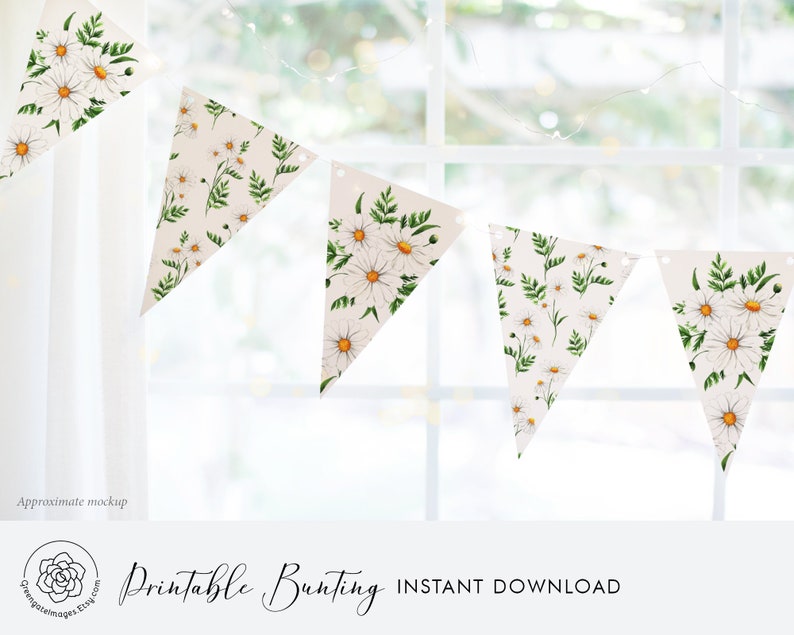 Daisy Bunting PRINTABLE Banner Flags Instant Digital - Etsy