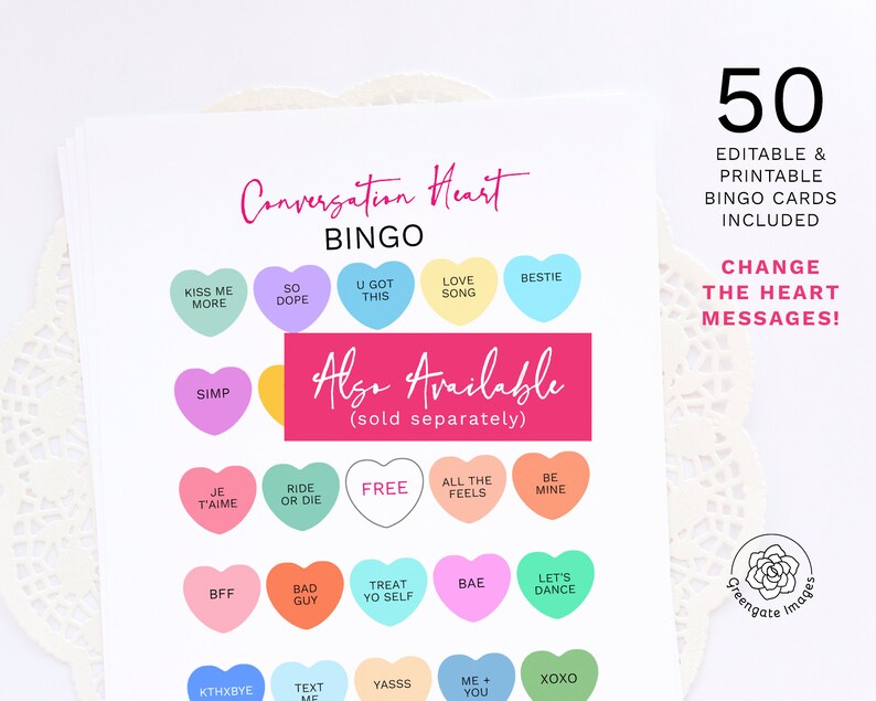 Valentine's Desserts Bingo Cards: Printable Bingo Cards - Etsy