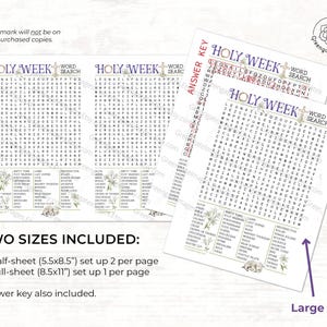 Holy Week Easter Word Search - PRINTABLE Instant Download PDF ...