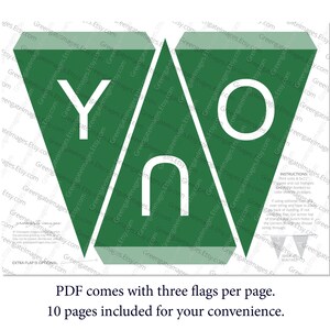Green Letter Banner - PRINTABLE, Editable Banner PDF. Instant Digital ...