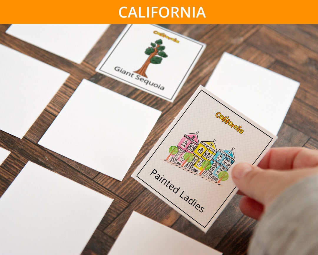 California Memory Game - PRINTABLE Downloadable Activity PDF. Matching ...