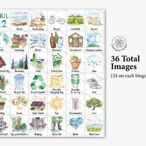 Earth Day Bingo - 50 PRINTABLE Unique Cards. Instant Digital Download ...