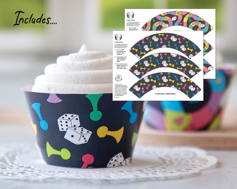 BUNDLE Board Game Cupcake Wrappers PRINTABLE Instant - Etsy
