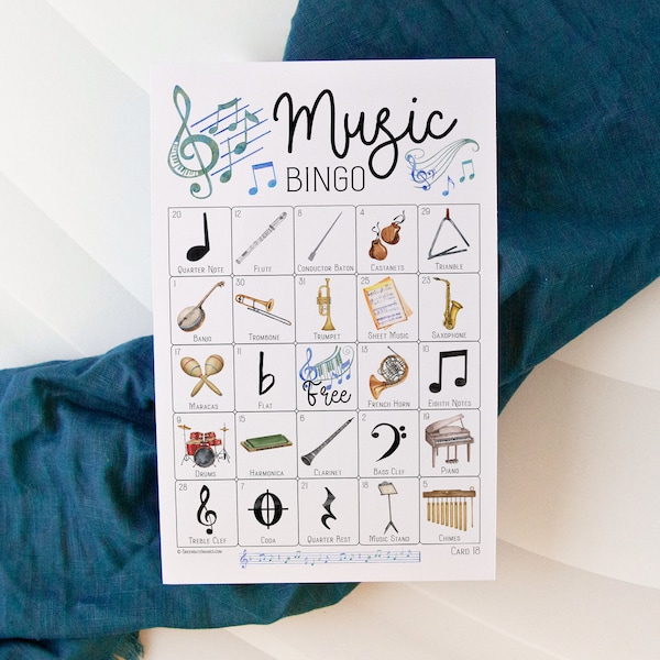 Musical Bingo Cards - Etsy