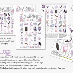 Witch Bingo Game - 50 PRINTABLE Unique Cards. Instant Digital Download ...