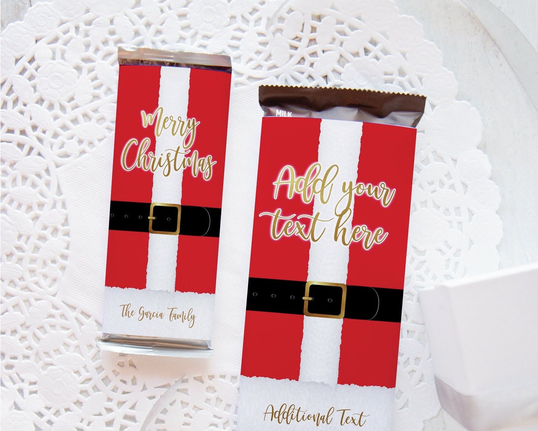 Santa Candy Bar Wrappers - Custom Hershey Wrap, Editable Corjl ...