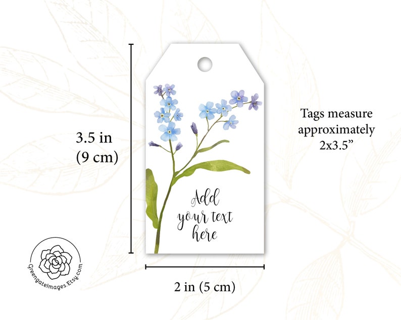 Forget-me-not Gift Tags printable Gift Tag Editable Corjl - Etsy