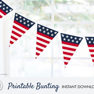 American Flag Bunting - Banner, Stars and Stripes, Independence Day ...