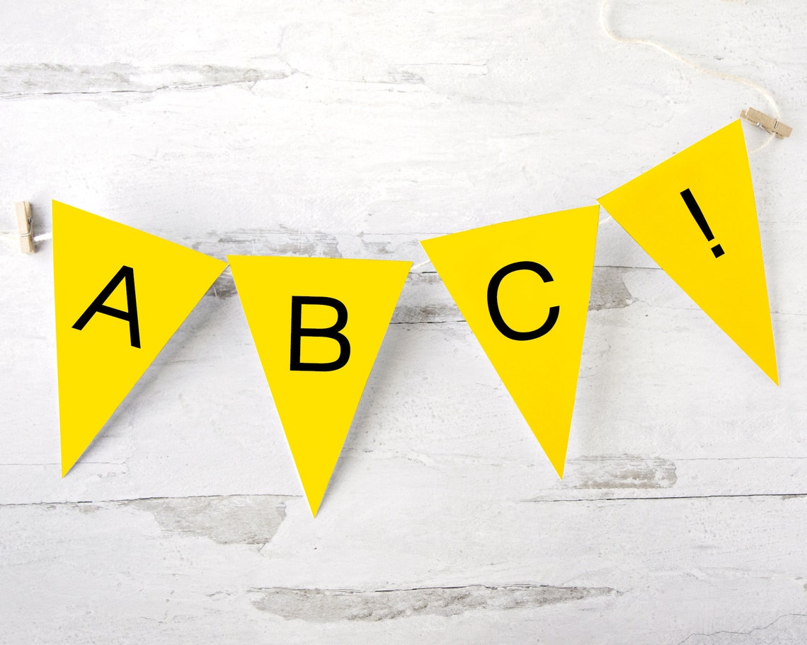 Yellow Letter Banner - PRINTABLE, Editable Banner PDF. Instant Digital ...