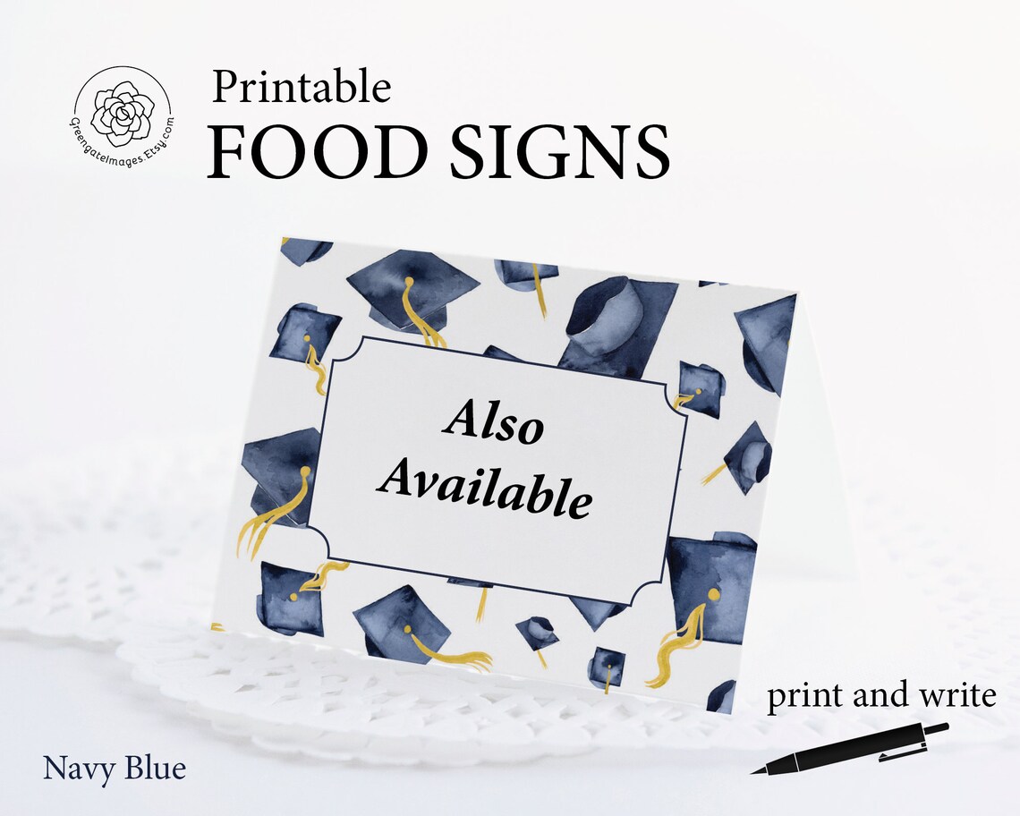 Navy Blue Graduation Bunting PRINTABLE Graduation Cap - Etsy