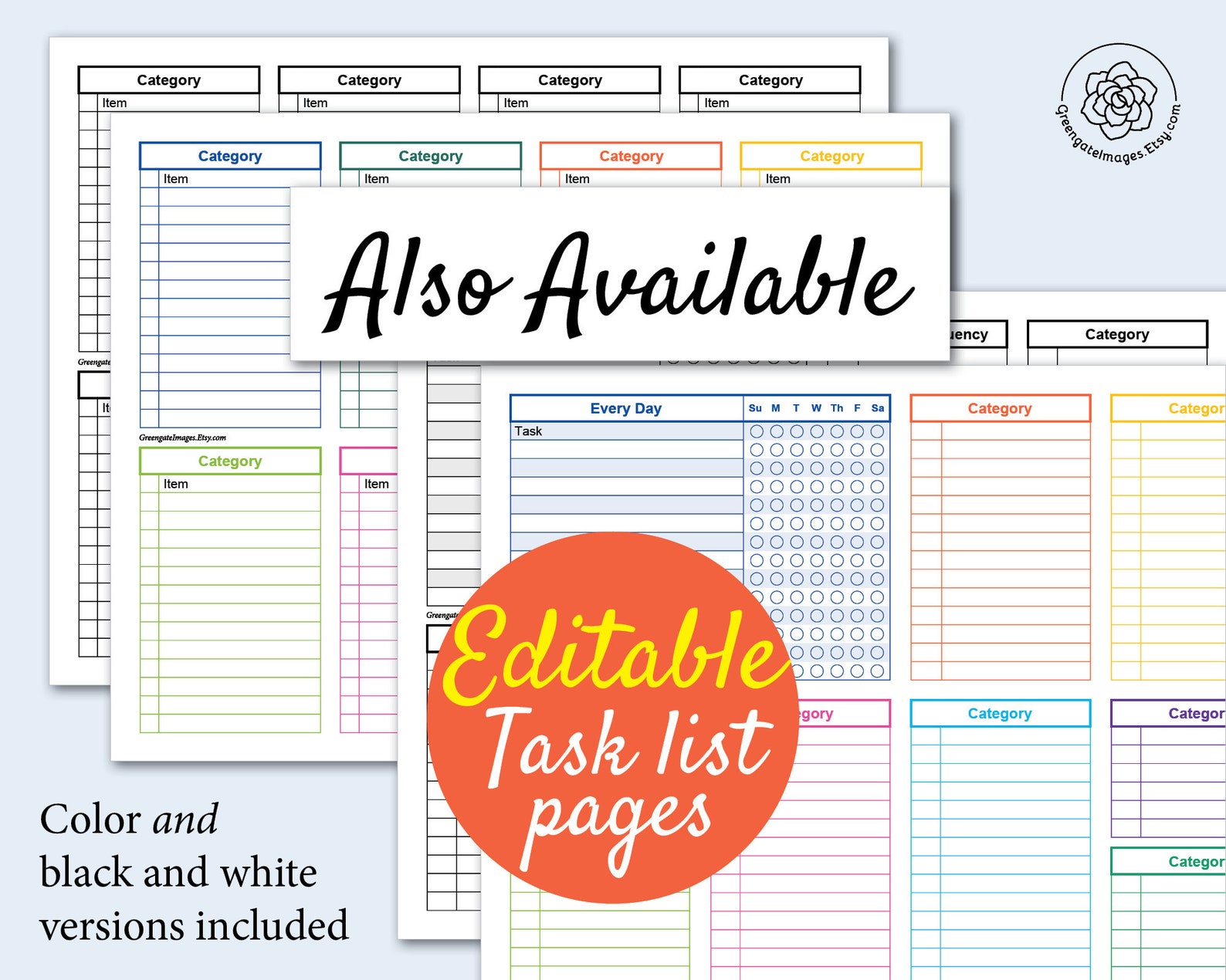 Printable List Paper Editable List Page Downloadable - Etsy