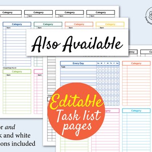 Printable List Paper - Editable List Page, Downloadable Shopping List ...