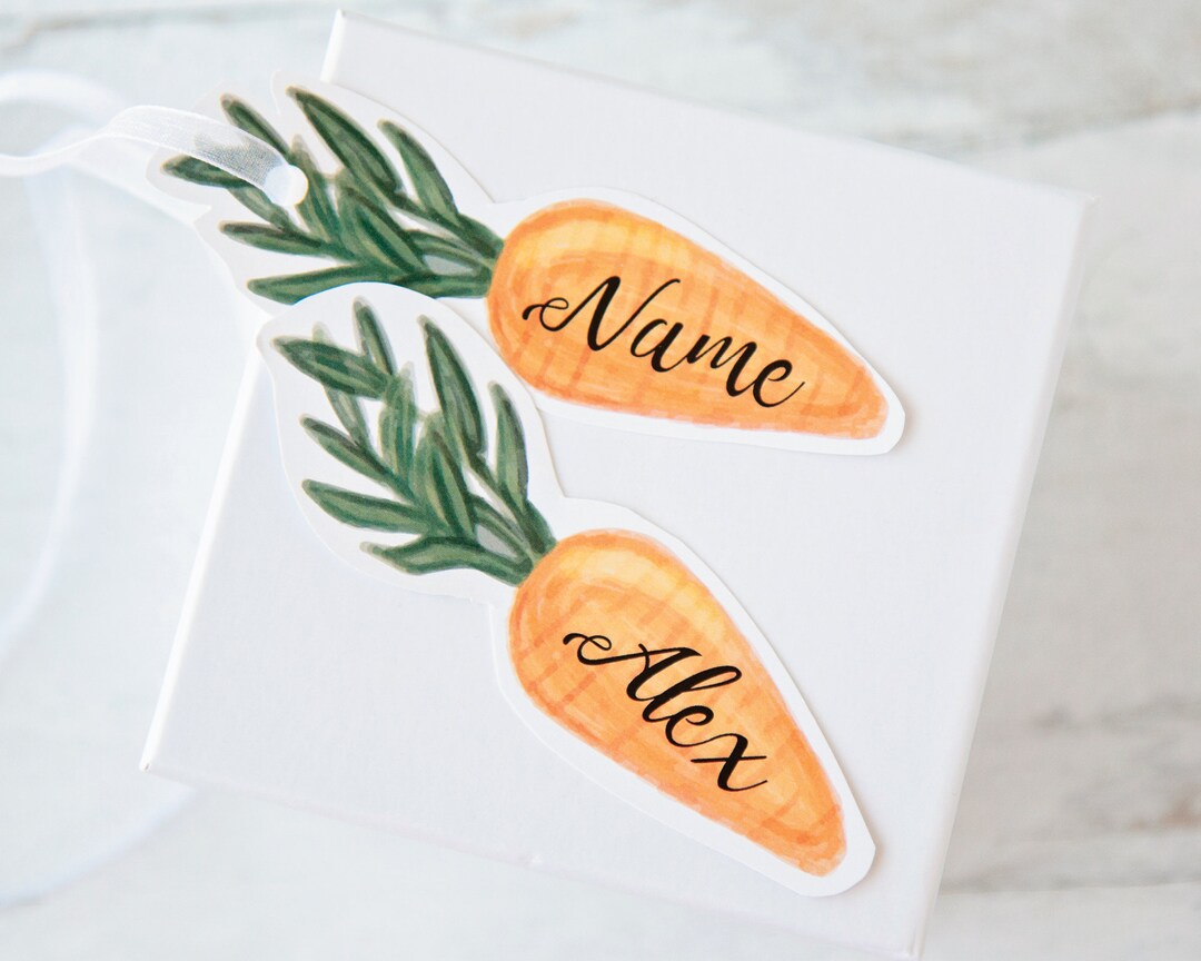 Carrot Gift Tags - Corjl Editable, Favor Tag, Printable Hang Tag, Bag ...