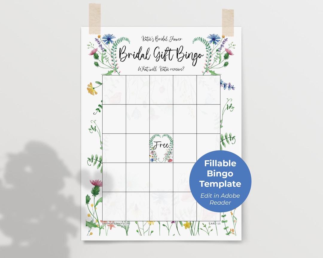 FILLABLE Wildflower Bingo Template: 50 Cards Printable Pdf, Editable ...