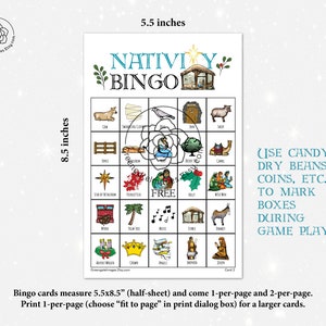 Nativity Bingo Cards: Printable Christmas bingo 50 cards | Etsy