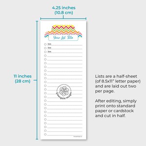 Printable List Paper - Editable/fillable Instant Download PDF. To-do ...