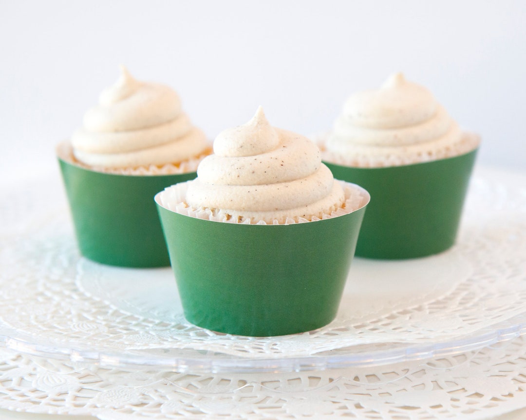 Solid Green Cupcake Wrapper - PRINTABLE Digital Download PDF. Classic ...