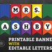 Rainbow Letter Banner Editable Printable Message Bunting | Etsy