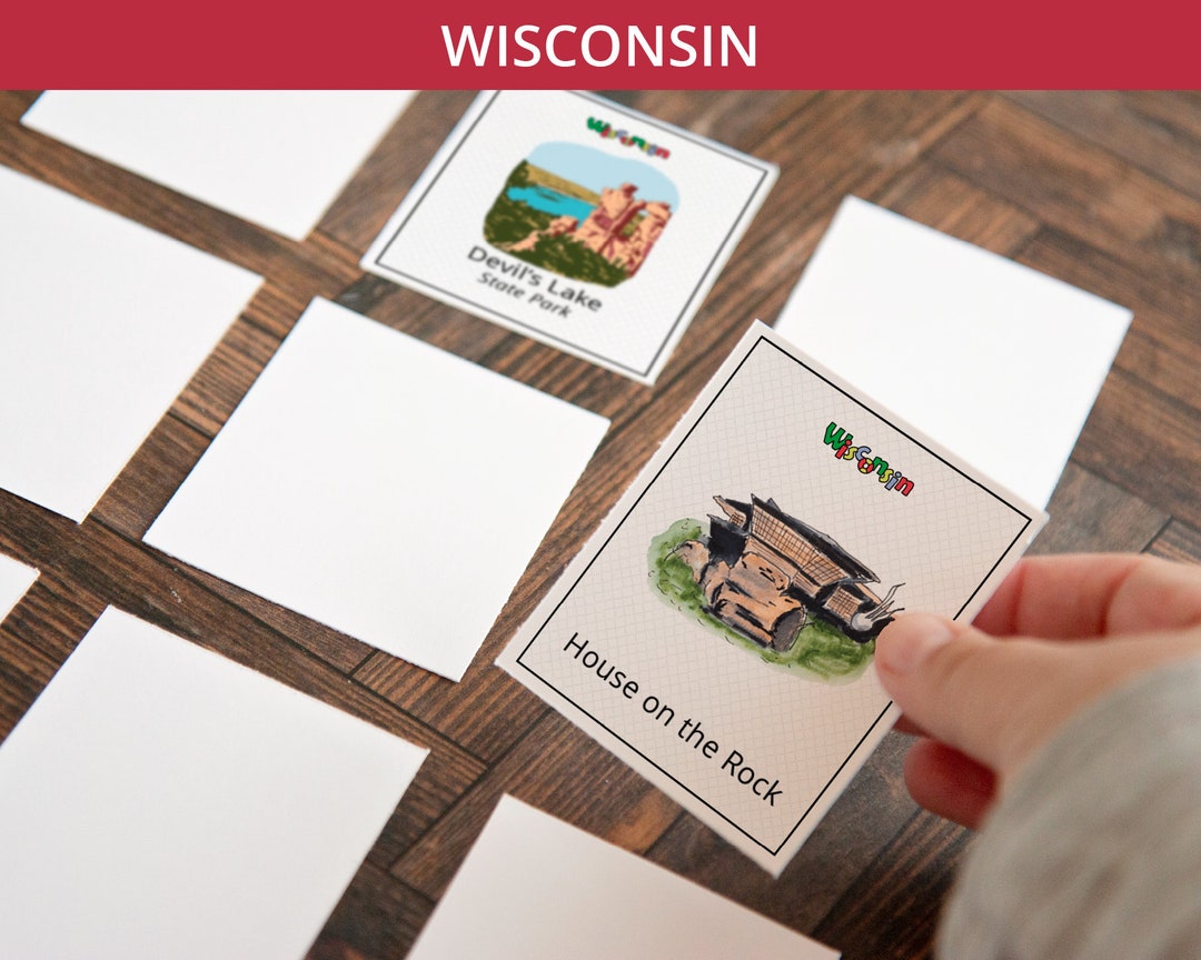 Wisconsin Memory Game - PRINTABLE Downloadable Activity PDF. Matching ...
