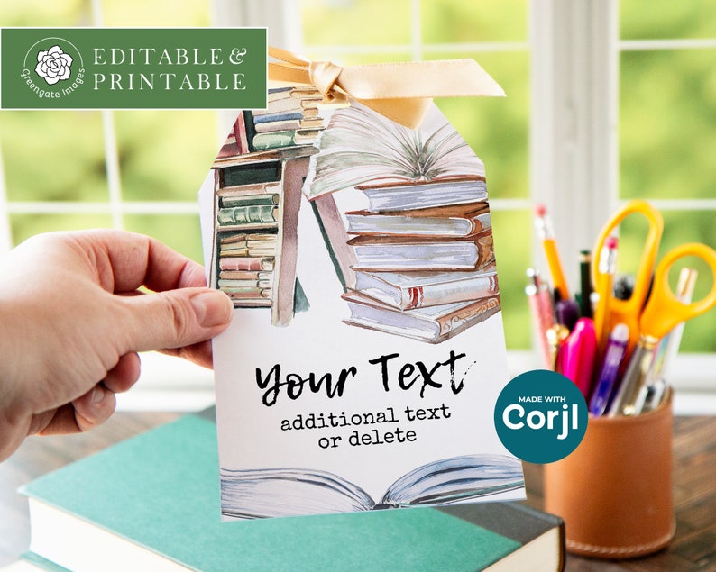Library Staff Thank You Gift Tag - Jumbo PRINTABLE Editable Corjl, Xl ...