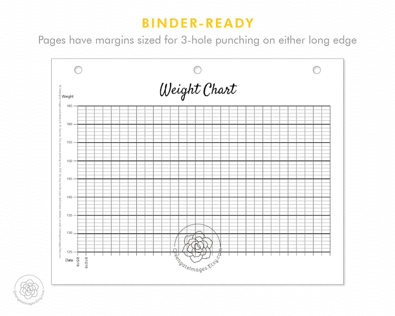 Weight Tracker - Graphing Chart, Editable Pdf, Fitness Tracking ...