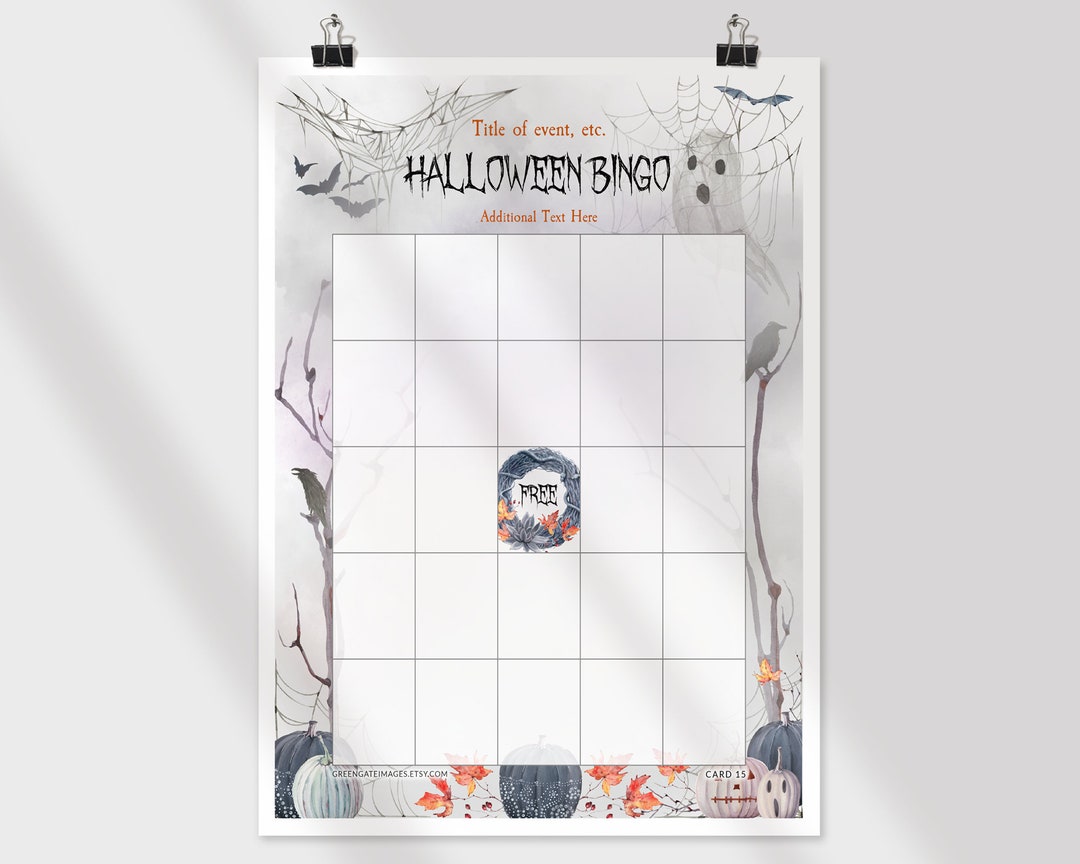 FILLABLE Halloween Bingo Template: 50 Cards Printable Bingo Pdf ...
