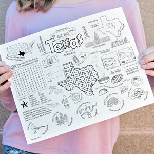 PRINTABLE Texas Activity Page - Instant Download PDF Game for Kids. TX ...