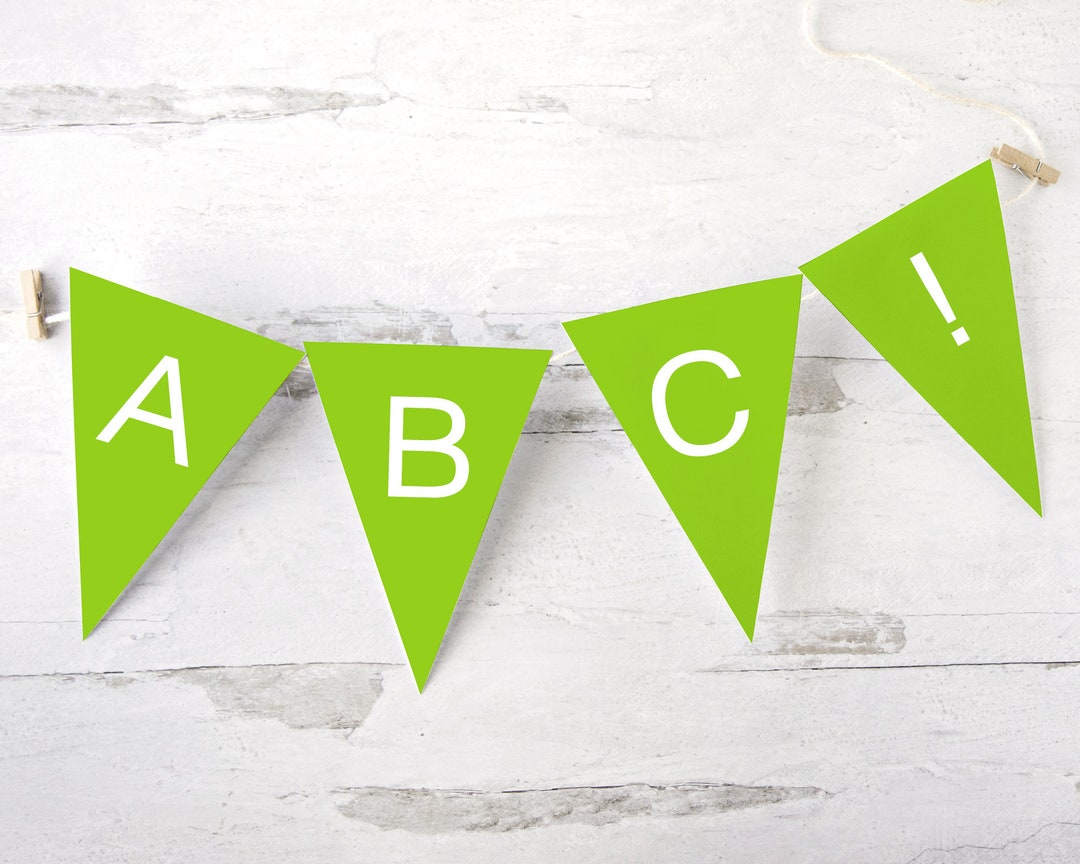 Lime Green Letter Banner - PRINTABLE, Editable Banner PDF. Instant ...
