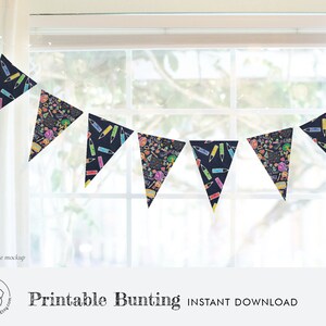 Black School Doodles Bunting - PRINTABLE Banner for Teachers, Open ...