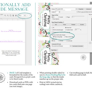 Christmas Card: PRINTABLE, Editable Note Card, Personalize in Corjl ...