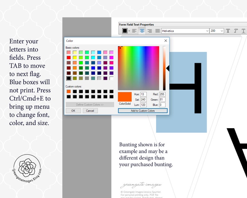Black Letter Banner - PRINTABLE, Editable Banner PDF. Instant Digital ...