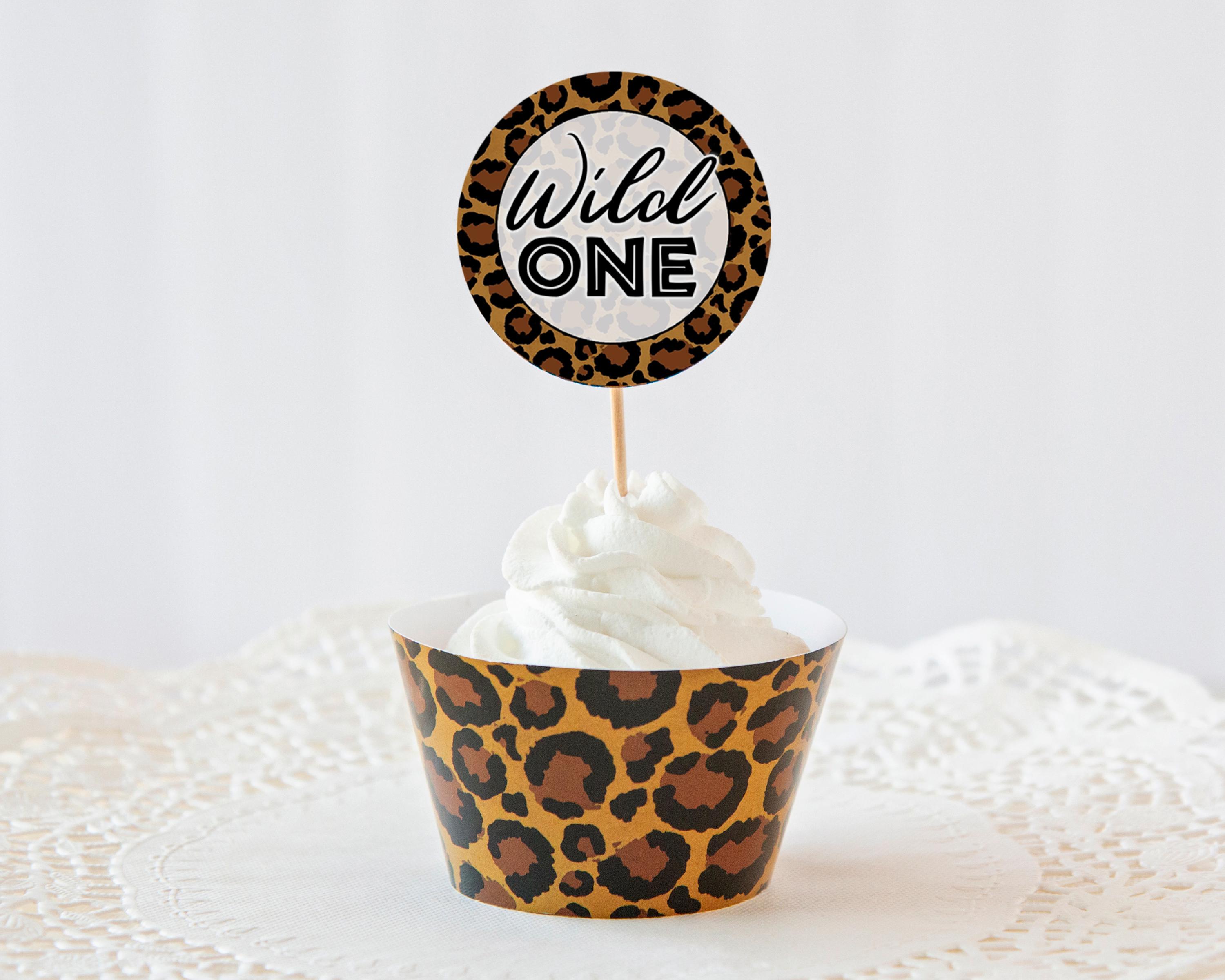 Leopard Print Cupcake Wrappers + Toppers - PRINTABLE Wrappers, Jaguar ...
