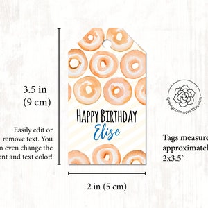 Krispy Kreme Gift Tags Printable Gift Tag Editable Corjl - Etsy